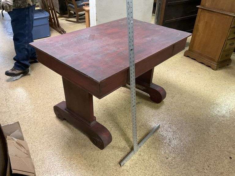 Painted library table 45 x 30 - Legacy Auction Company