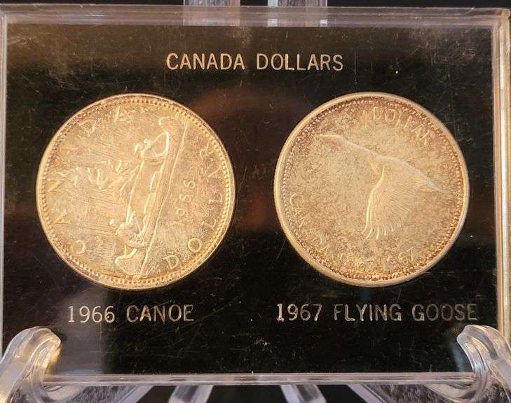 Canadian Silver Dollars (1966 Canoe & 1967 Flying - Legacy Auction Company