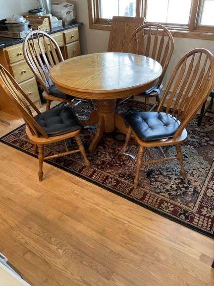 42 inch round kitchen table with 18 inch leaf and - Legacy Auction Company