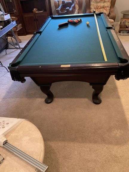 Three-piece slate pool table. In basement. BRING HELP - Legacy Auction ...