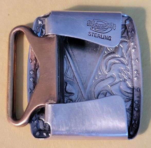 Sterling Silver "Dunn Bros." Belt Buckle with "M" monogram - Legacy ...