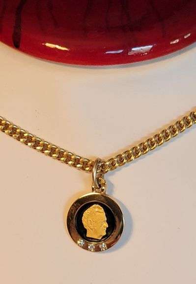 John Deere 10K Gold "30 Year" Pendant w/ 3 Diamonds - Legacy Auction ...