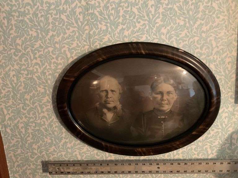 Antique Oval Curved Glass Picture Legacy Auction Company