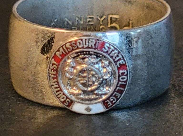 Sterling Silver Ring w/ "Southwest Missouri State College" Emblem ...