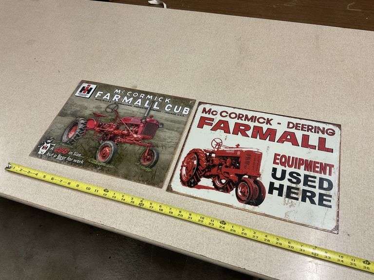 Metal McCormick Farmall Tractor signs Times the money - Legacy Auction ...