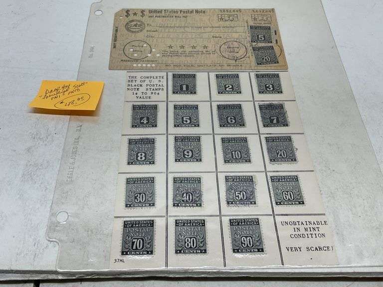 Postal note stamps - Legacy Auction Company