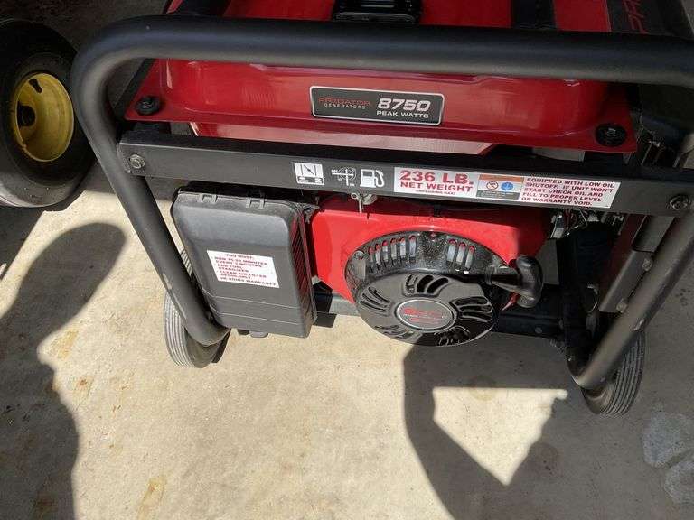 Predator 8750 gas generator - Legacy Auction Company