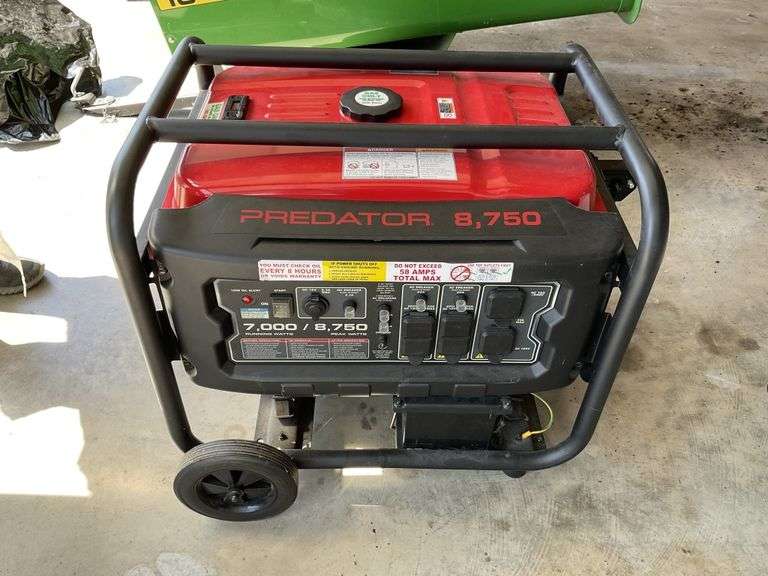 Predator 8750 gas generator - Legacy Auction Company