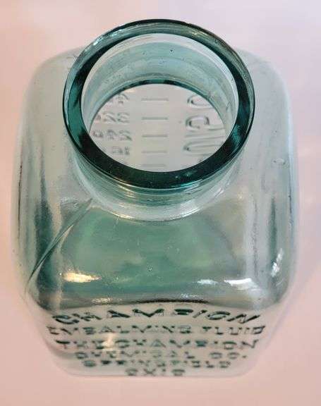 Vintage "Champion" Glass Embalming Fluid Jar - Legacy Auction Company