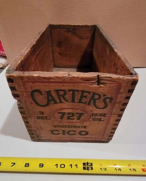 Vintage "Carter Ink Company" Wooden Box - Great - Legacy Auction Company