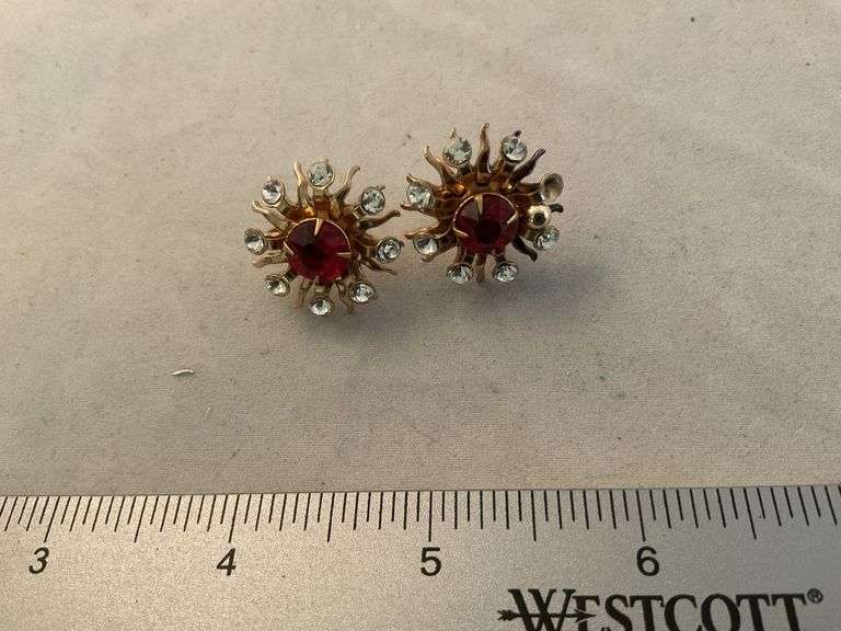 Vintage pins and earrings. Green earrings marked sterling - Legacy ...