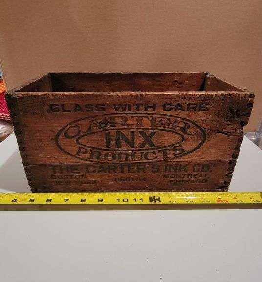Vintage "Carter Ink Company" Wooden Box - Great - Legacy Auction Company