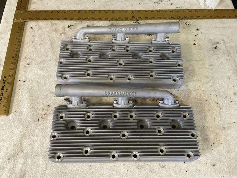 2 used Ford flathead v8 Offenhauser heads - Legacy Auction Company