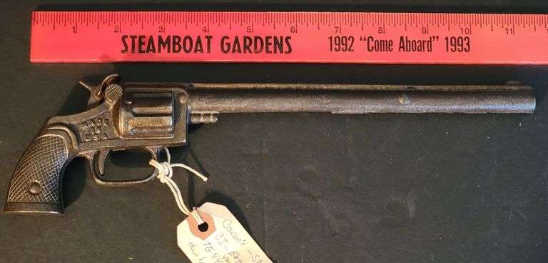 Cast Iron "Cowboy" Long Barrel Revolver Toy Gun - Legacy Auction Company