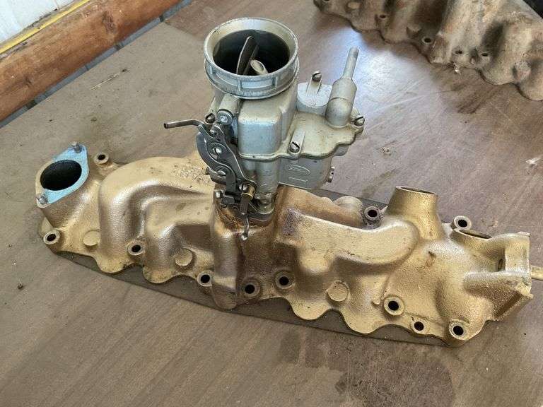 Ford flathead v8 2 barrel intake manifold with - Legacy Auction Company