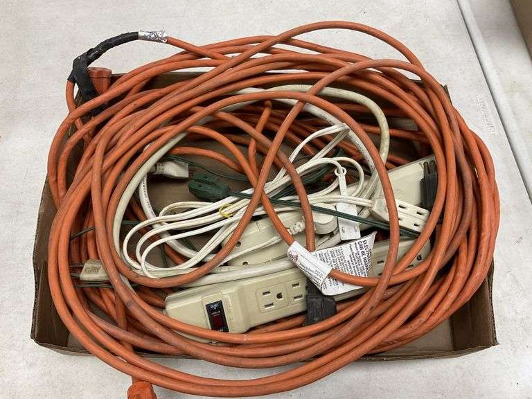 Drop cords, power strips. One cord repaired - Legacy Auction Company