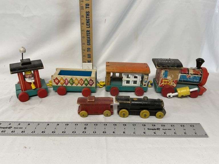 Fisher-Price Huffy Puffy train, wood train - Legacy Auction Company