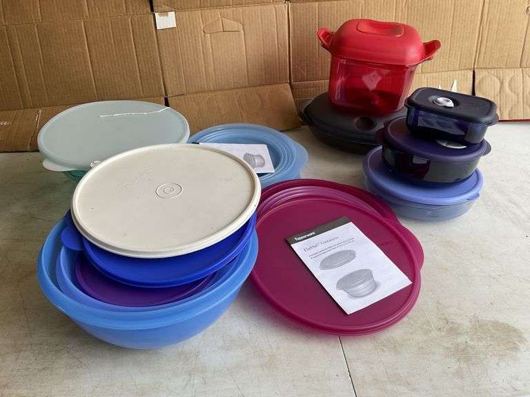 Tupperware Flat Out containers, nesting bowls and - Legacy Auction Company