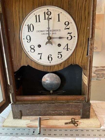 Cincinnati time recorder company clock - Legacy Auction Company