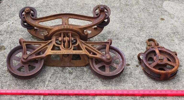Antique "Hudson" Cast Iron Barn Hay Trolley (All - Legacy Auction Company