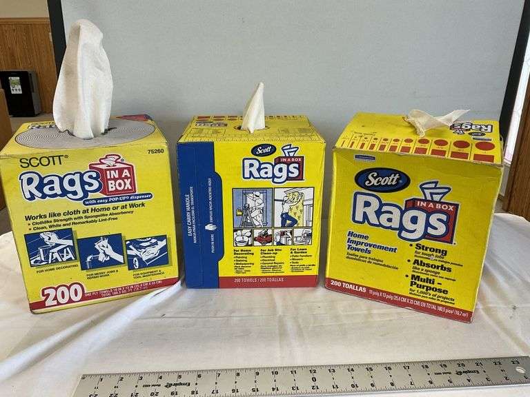 Shop rags, partial boxes - Legacy Auction Company