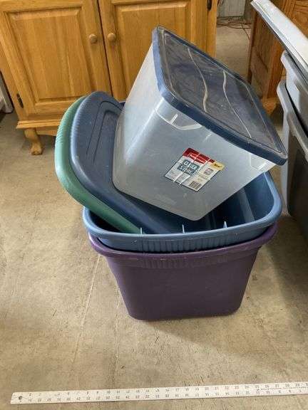 3 totes with lids - Legacy Auction Company