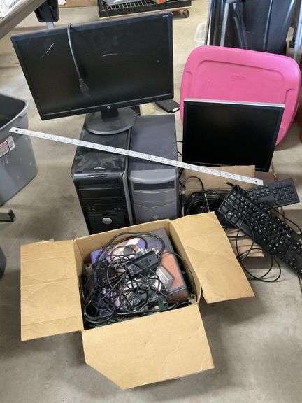 Misc. computer items with tote - Legacy Auction Company