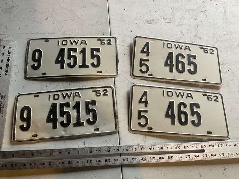 1962 Iowa license plates - Legacy Auction Company