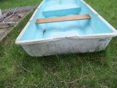 Small Plastic Single Seater Pond Boat - Lambrecht Auction, Inc.