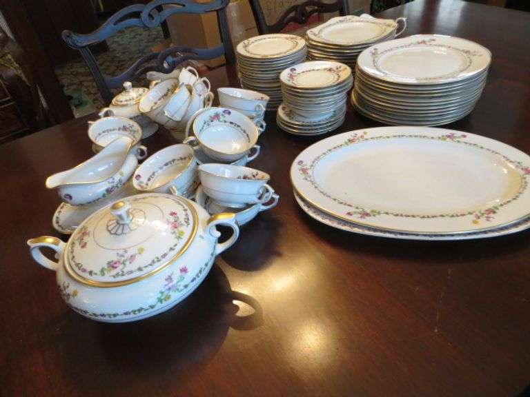 Service of Lamberton Ivory China - Doris Pattern - Lambrecht Auction, Inc.