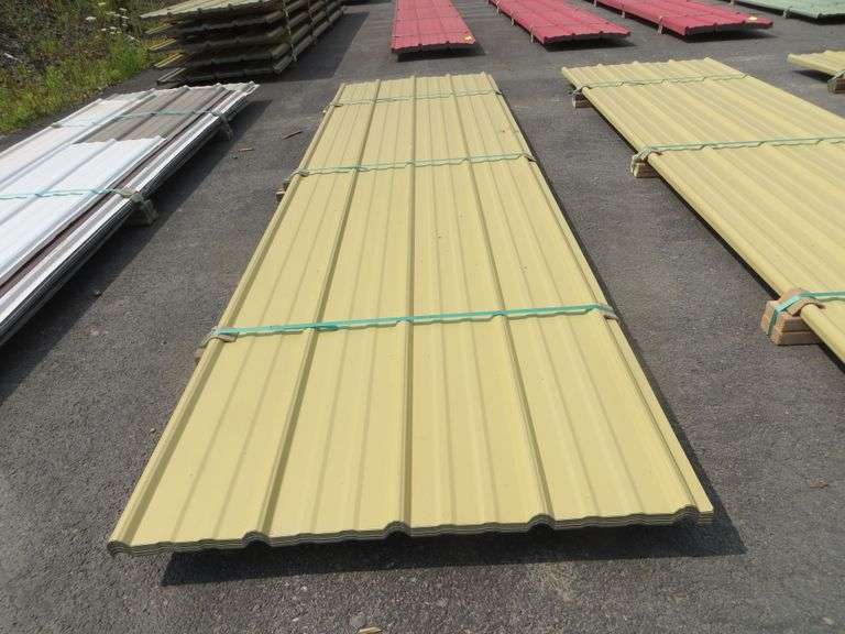 Yellow Corrugated Metal Panel 3' x 12' - Lambrecht Auction, Inc.