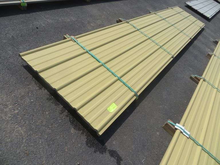 Yellow Corrugated Metal Panel 3' x 16' - Lambrecht Auction, Inc.