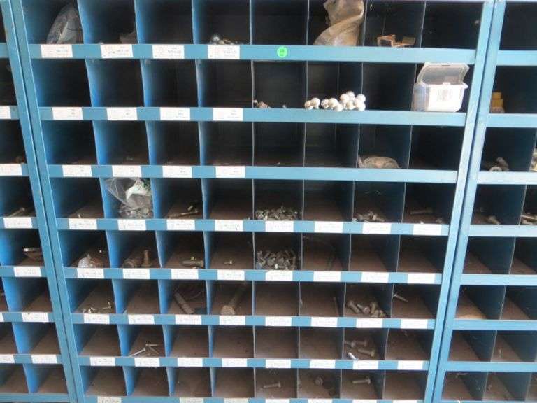 72 Compartment Bolt Bin with Contents - Lambrecht Auction, Inc.