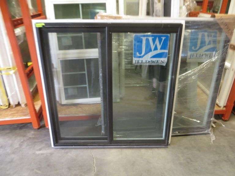 Laminated Bronze Vinyl Sliding Window 48" x 48" - Lambrecht Auction, Inc.