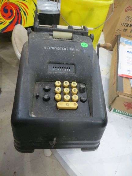 Remington Rand Hand Crank Adding Machine - Lambrecht Auction, Inc.