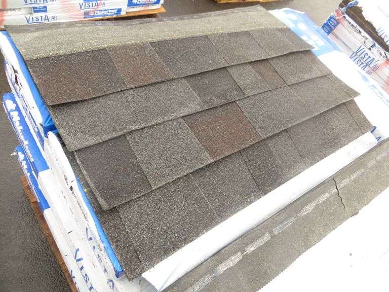 6 SQ of Black Oak Architectural Shingles - Lambrecht Auction, Inc.