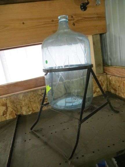 5 Gallon Glass Carboy On Stand - Lambrecht Auction, Inc.