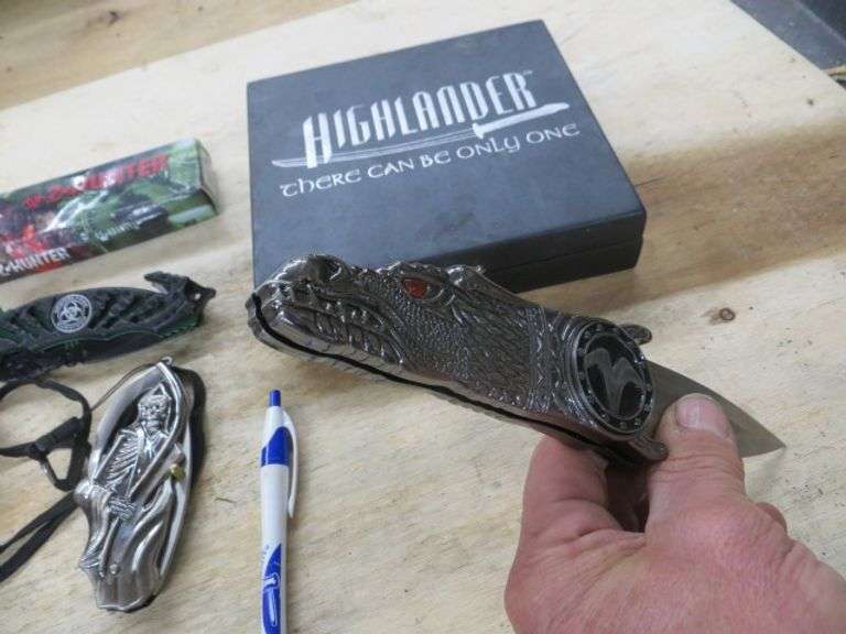 Grim Reaper And Zombie Hunter Knife & Highlander - Lambrecht Auction, Inc.