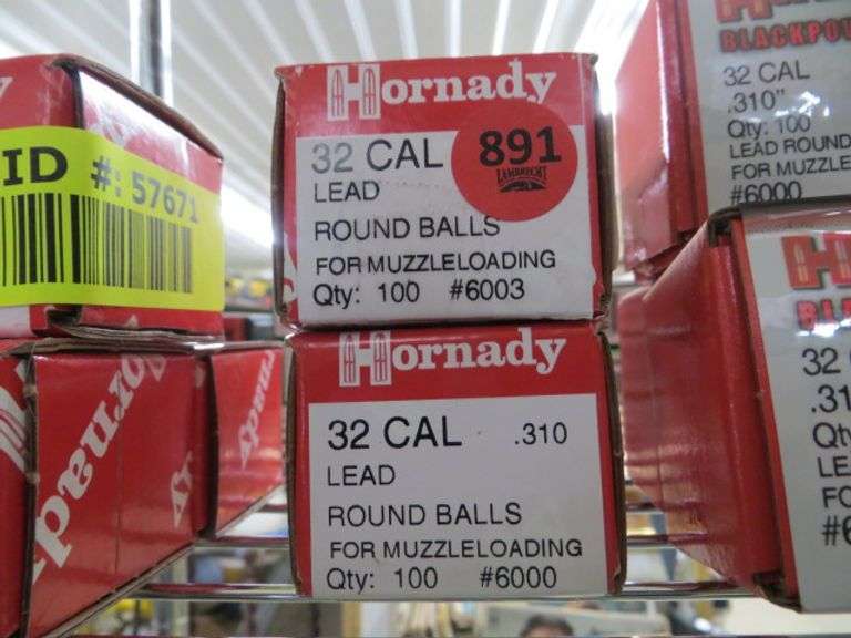 Bullets - Hornedy .32 Cal Lead Round Balls - Lambrecht Auction, Inc.
