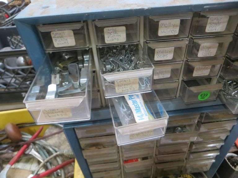 Two Small Hardware Organizers. Loaded - Lambrecht Auction, Inc.