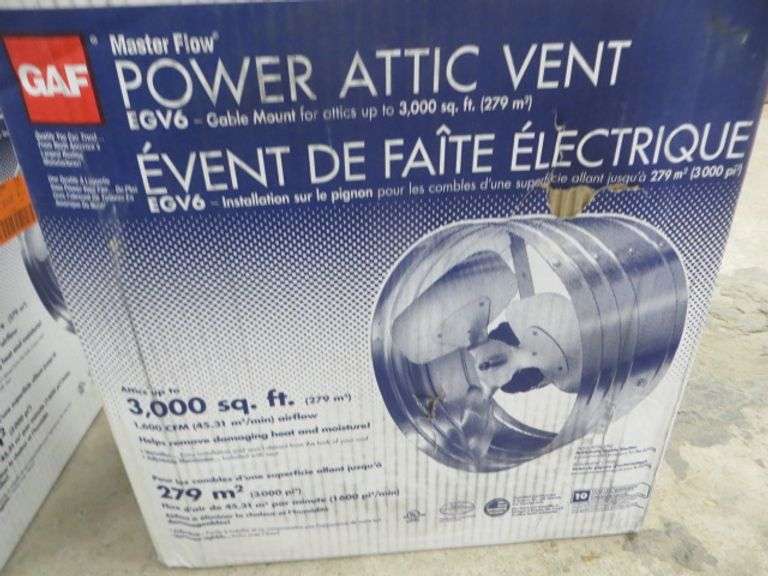 GAF Masterflow Attic Vent Up To 3000ft - Lambrecht Auction, Inc.