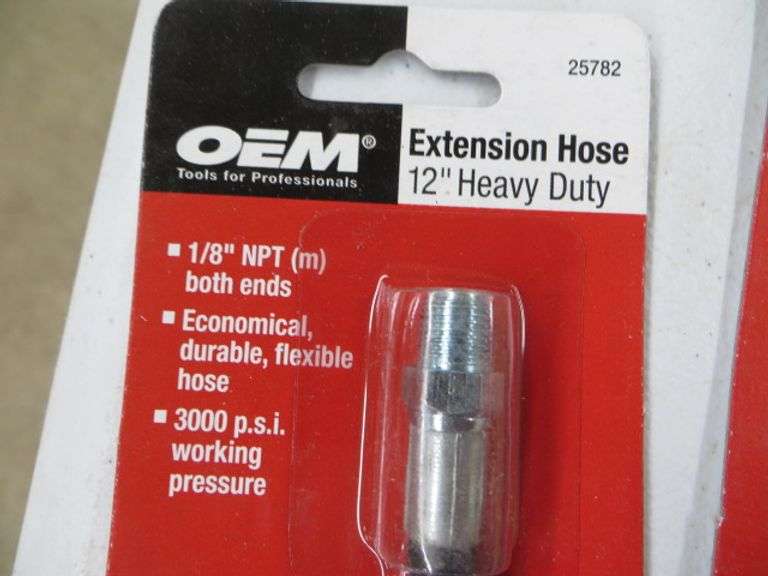 Oem Tools 12" Extension Hose - See Details - Lambrecht Auction, Inc.