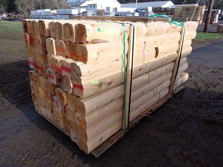 Cedar D-Log Siding 6" x 6" x RL - Lambrecht Auction, Inc.