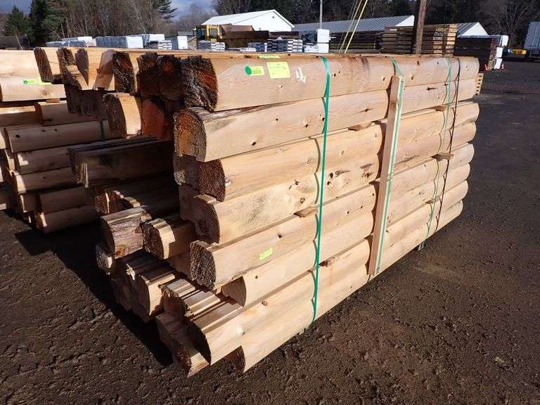 Cedar D-Log Siding 6" x 6" x RL - Lambrecht Auction, Inc.