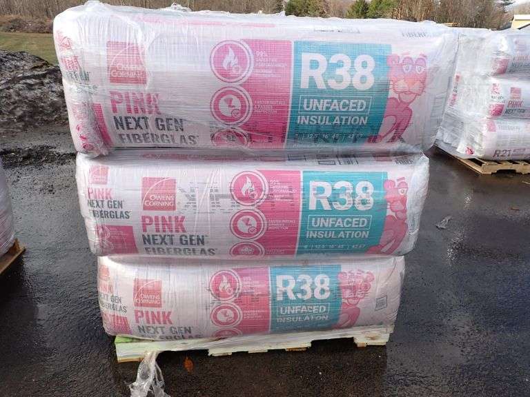 R-38 Unfaced Fiberglass Bagged Insulation - Lambrecht Auction, Inc.