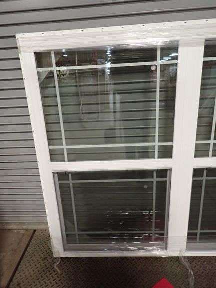 Brickmould Vinyl Single Hung Window Three Wide 60" x 108" - Lambrecht ...