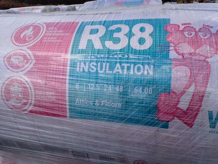 R-38 Unfaced Fiberglass Bagged Insulation - Lambrecht Auction, Inc.