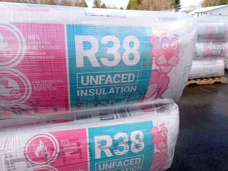 R-38 Unfaced Fiberglass Bagged Insulation - Lambrecht Auction, Inc.