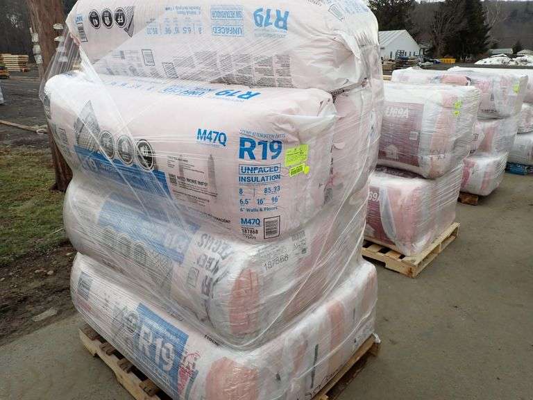 R-19 Unfaced Fiberglass Bagged Insulation - Lambrecht Auction, Inc.