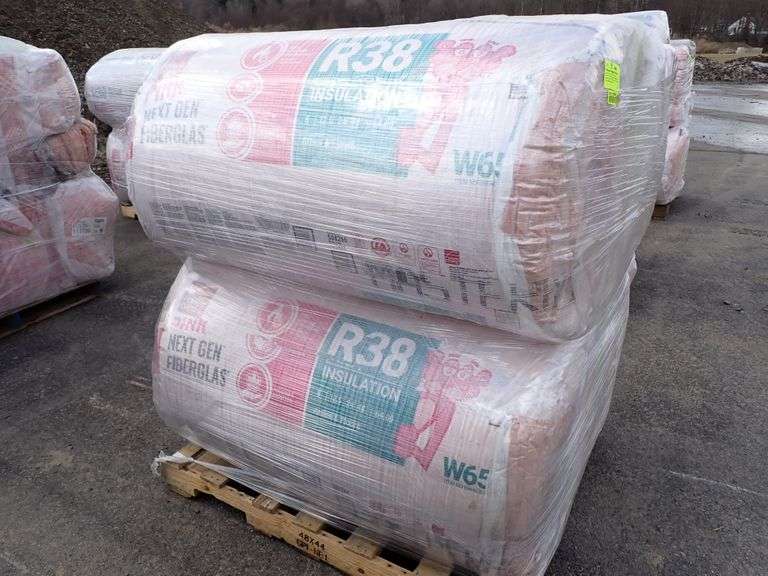 R-38 Unfaced Fiberglass Bagged Insulation - Lambrecht Auction, Inc.